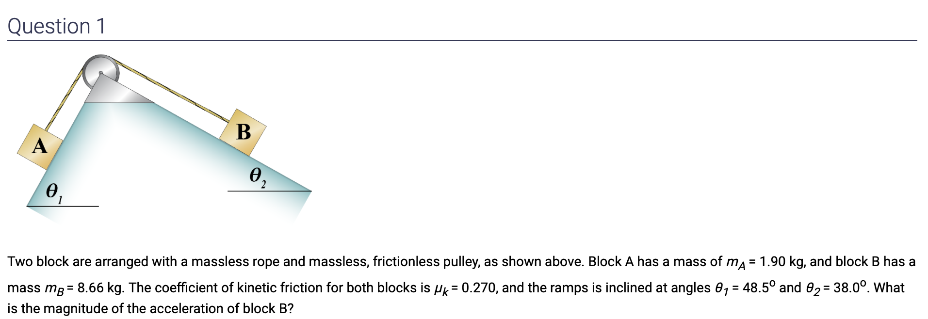 Solved Two block are arranged with a massless rope and | Chegg.com