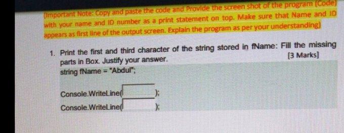 Solved Important Note:copy and paste the code and provide | Chegg.com