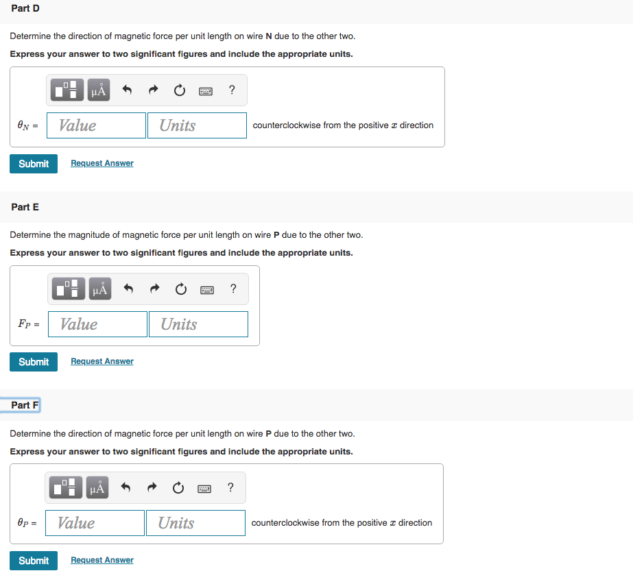 Solved Constants Periodic Table PartA Three long parallel | Chegg.com