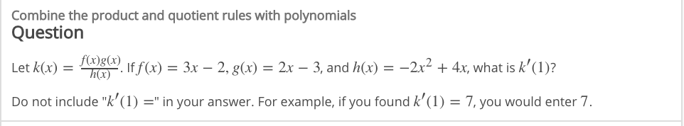 Solved Combine the product and quotient rules with | Chegg.com