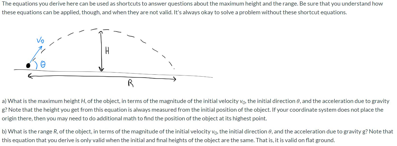 Solved a) What is the maximum height H, of the object, | Chegg.com
