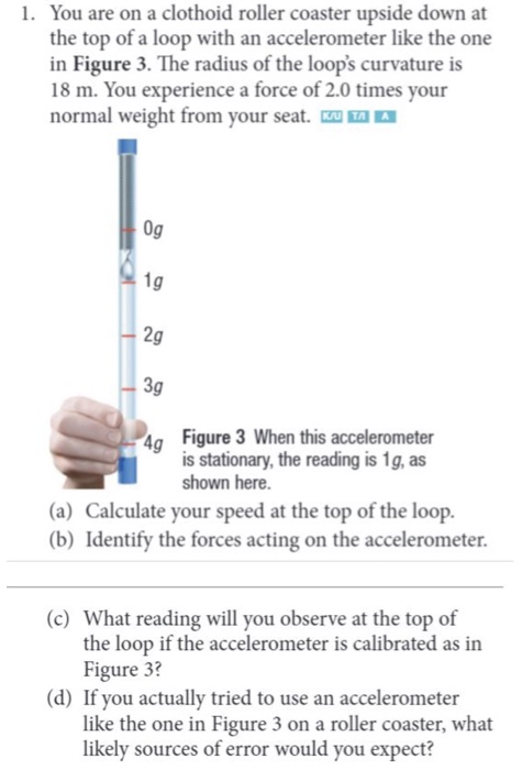 Solved 1. You are on a clothoid roller coaster upside down | Chegg.com
