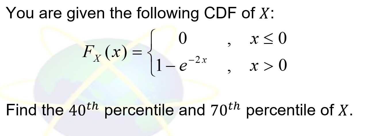 Solved You are given the following CDF of X : | Chegg.com