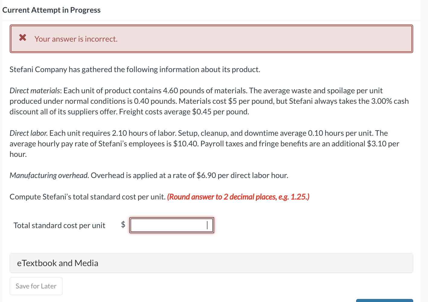 Solved Current Attempt in Progress Stefani Company has | Chegg.com