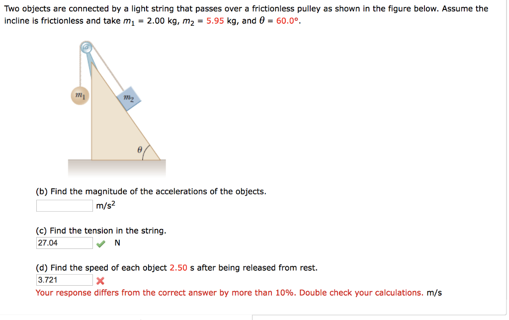 Solved Two Objects Are Connected By A Light String That