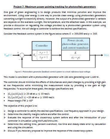 Project 7: Maximum power pointing tracking for | Chegg.com