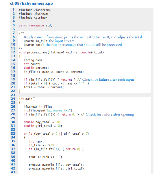 Solved 1 4 8 10 11 ch08/babynames.cpp #include 2 #include | Chegg.com