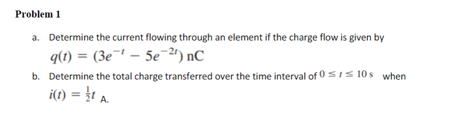 Solved a. Determine the current flowing through an element | Chegg.com