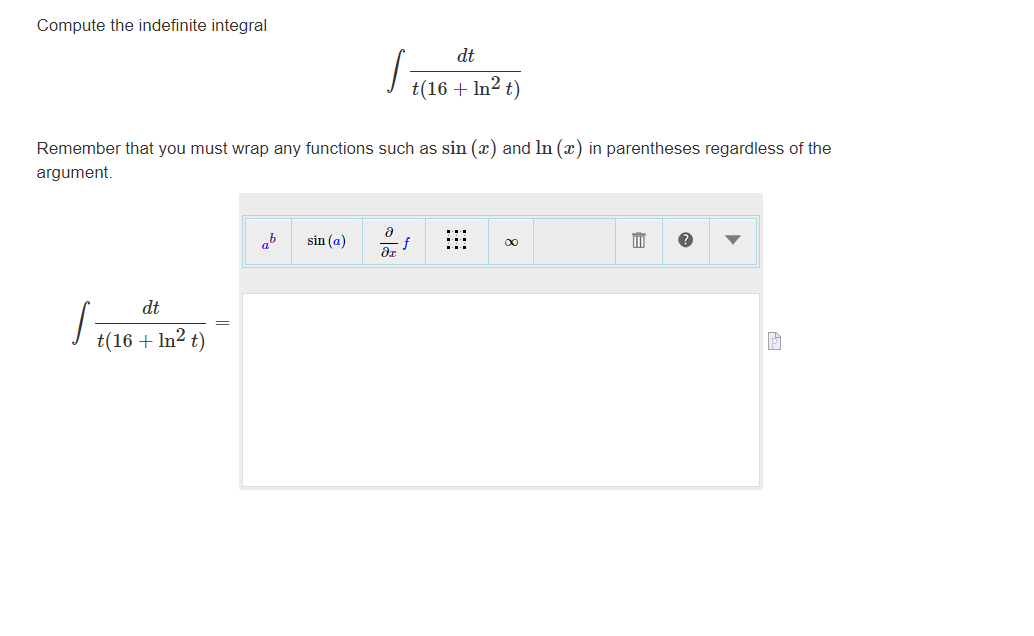 Solved Compute the indefinite integral \\[ \\int \\frac{d | Chegg.com