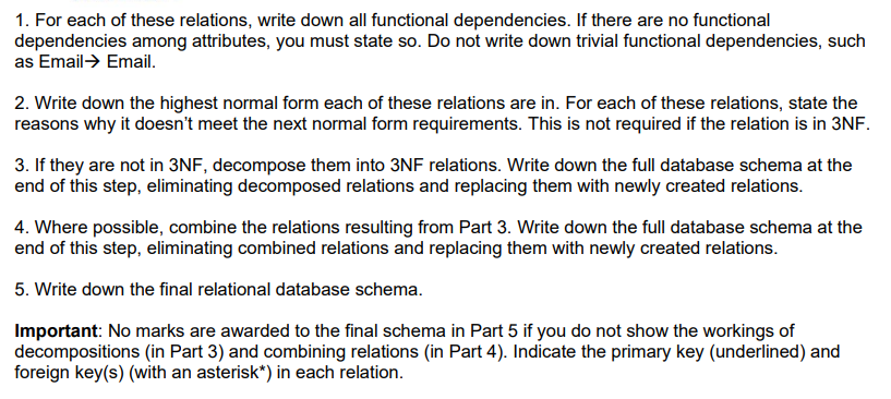 Solved Part A: Relational Database Design (30 Marks) | Chegg.com