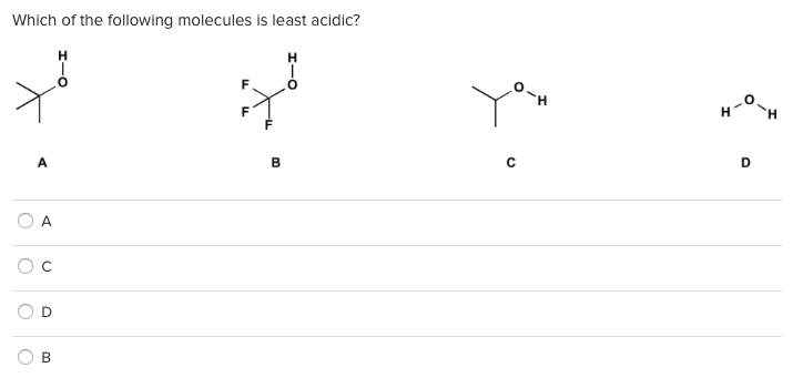 Solved Rank the structures from most acidic (1) to least | Chegg.com
