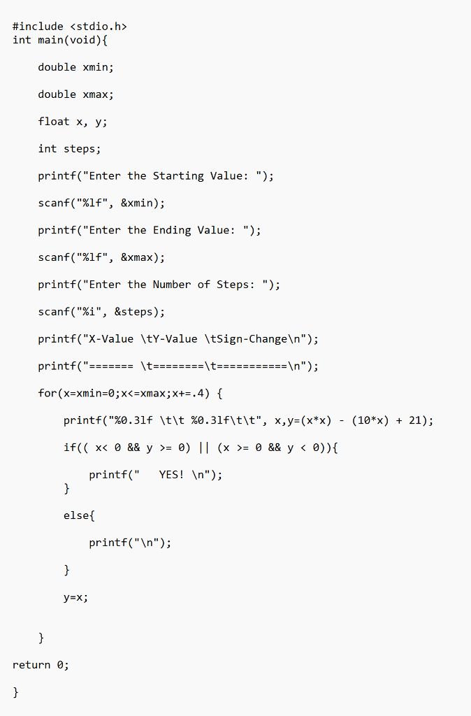 Solved Enter the Starting Value: 0 Enter the Ending Value: | Chegg.com