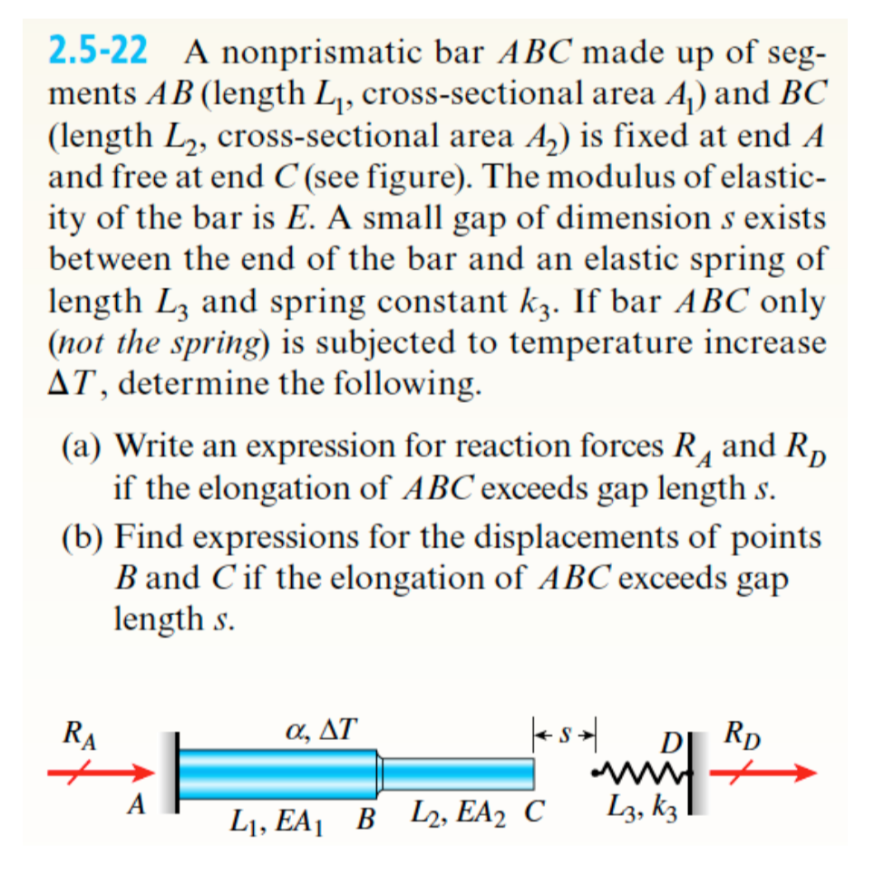 Solved 2.5-22 A nonprismatic bar ABC made up of seg- ments | Chegg.com