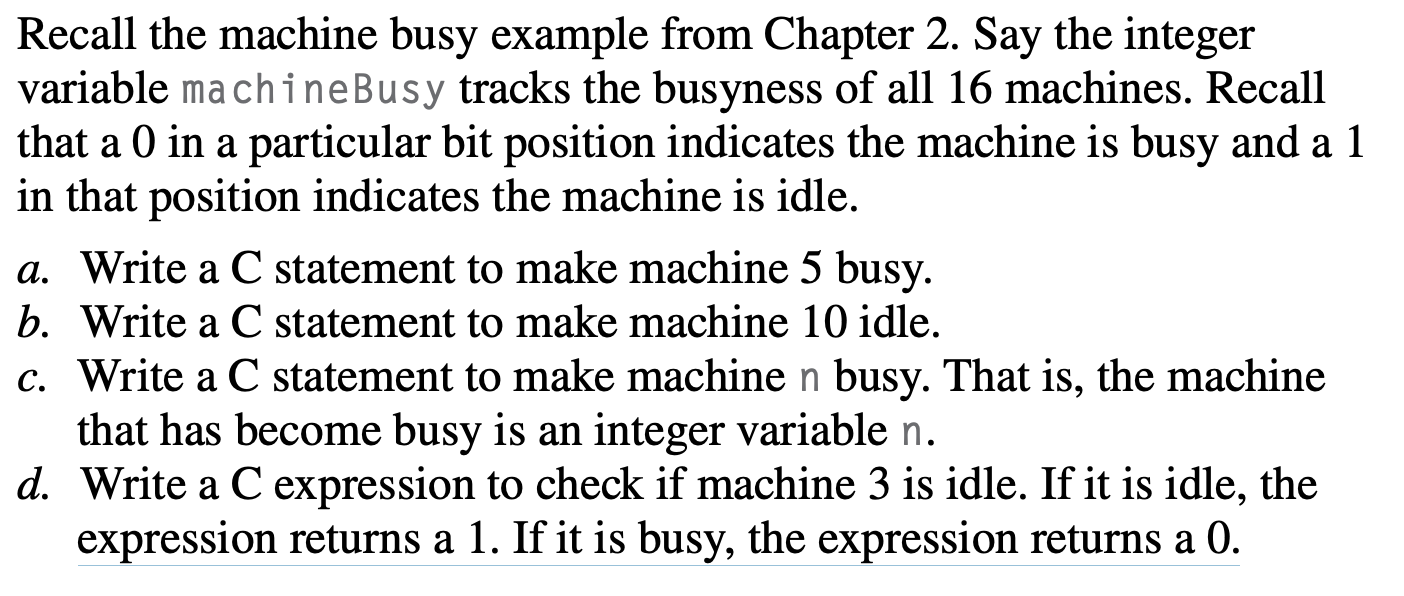 Solved Recall the machine busy example from Chapter 2 . Say | Chegg.com