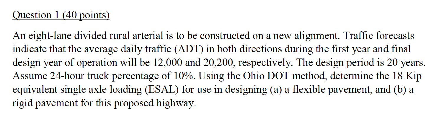Solved An eight-lane divided rural arterial is to be | Chegg.com