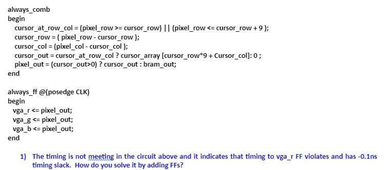 verilog code must be shown for the changes made to | Chegg.com