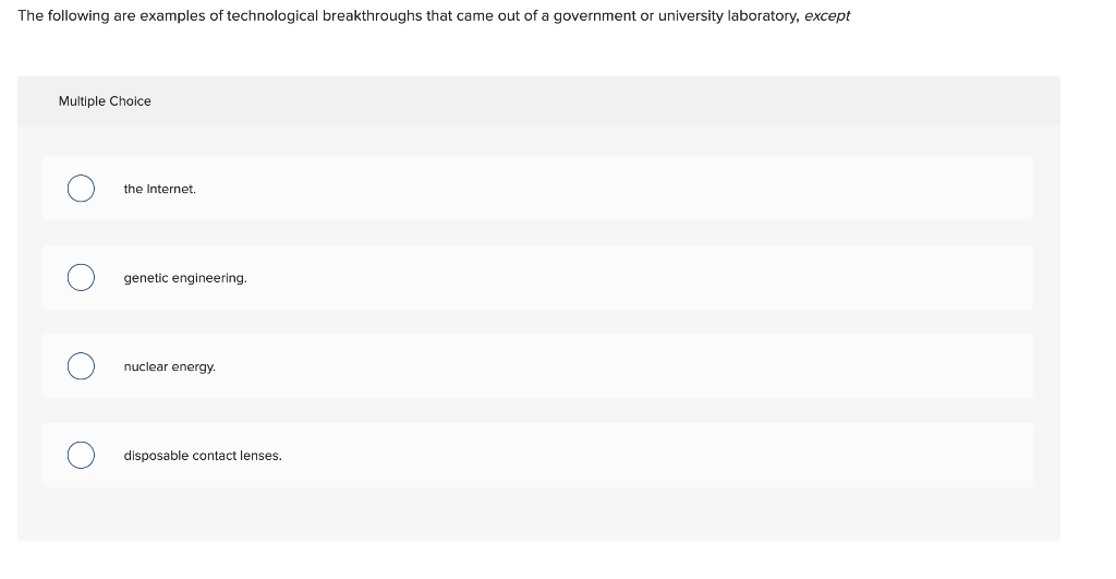 Solved The following are examples of technological | Chegg.com