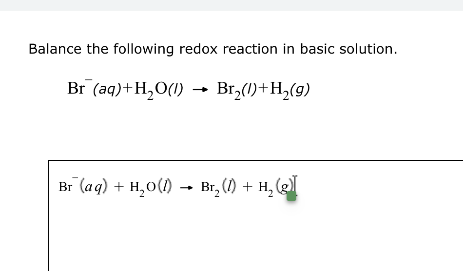 Solved Balance the following redox reaction in basic | Chegg.com
