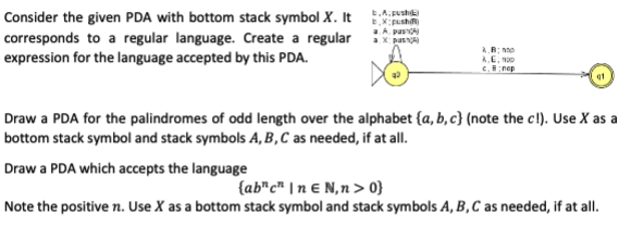 Solved Consider the given PDA with bottom stack symbol X. It | Chegg.com