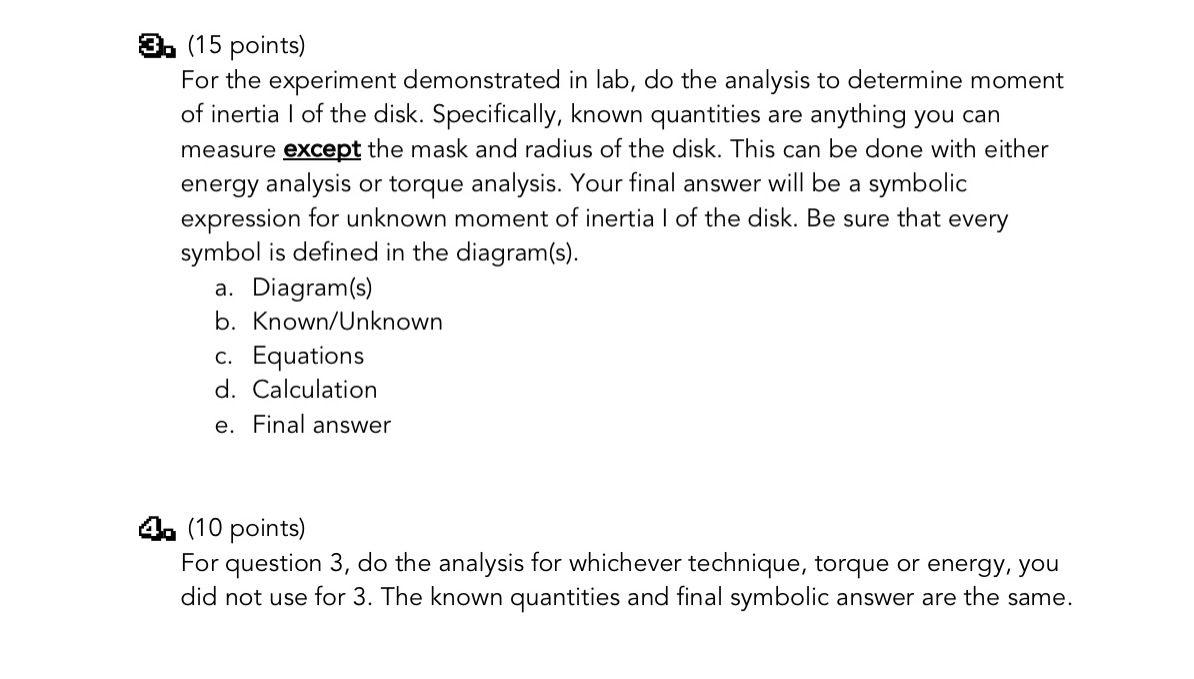 9. (15 points) For the experiment demonstrated in | Chegg.com