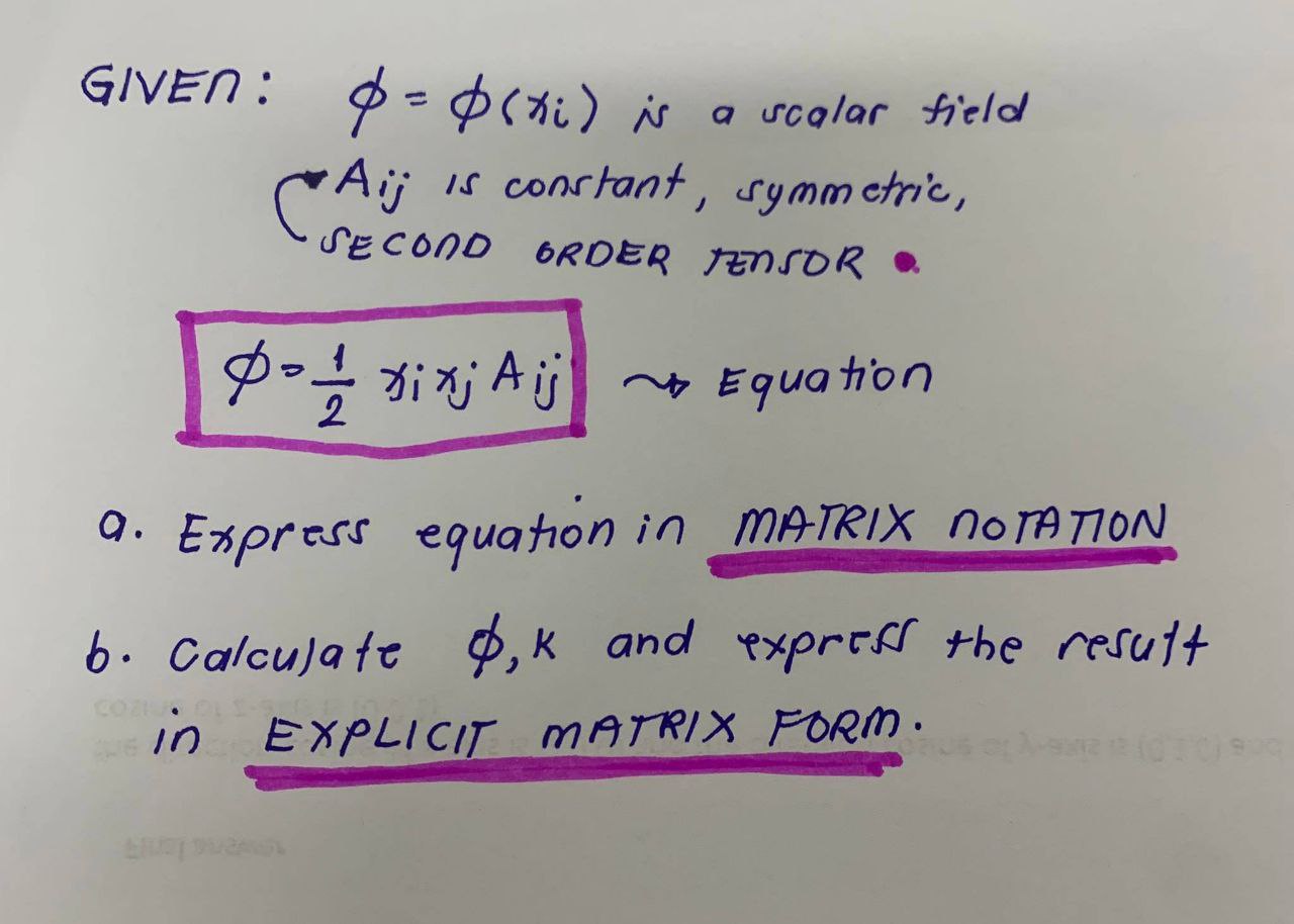 GIVEN: ϕ=ϕ(xi) is a scalar field (Aij is constant, | Chegg.com