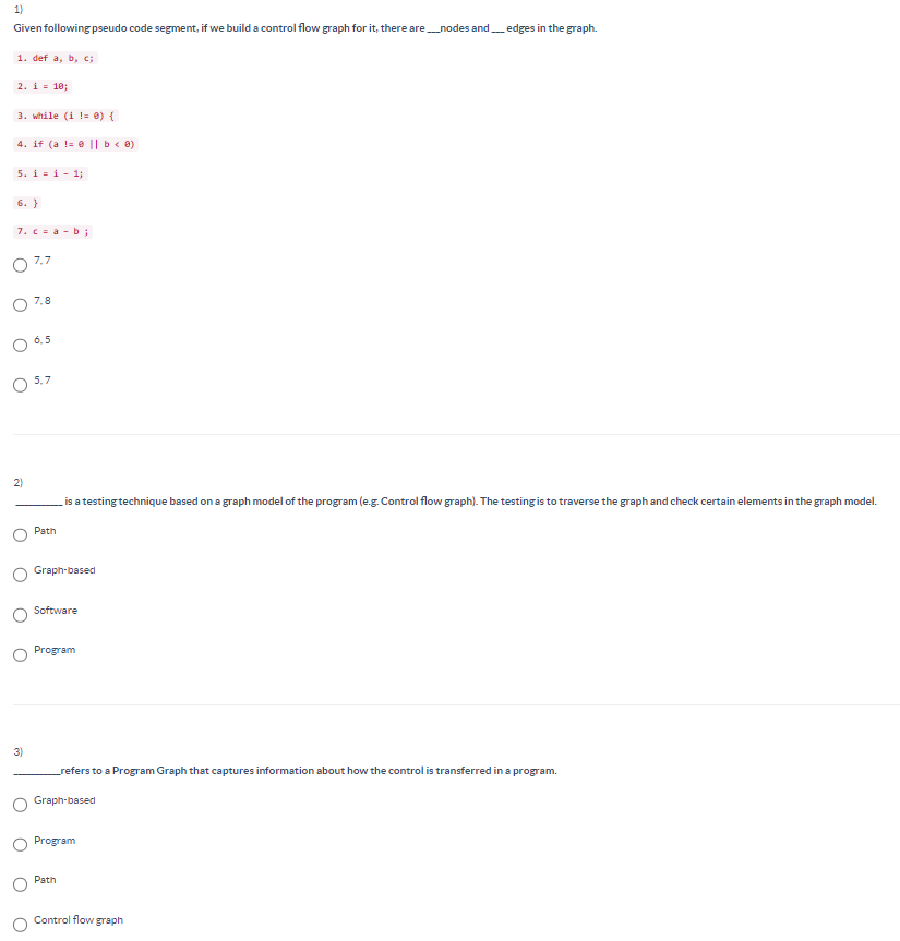 Solved 1) Given following pseudo code segment, if we build a | Chegg.com