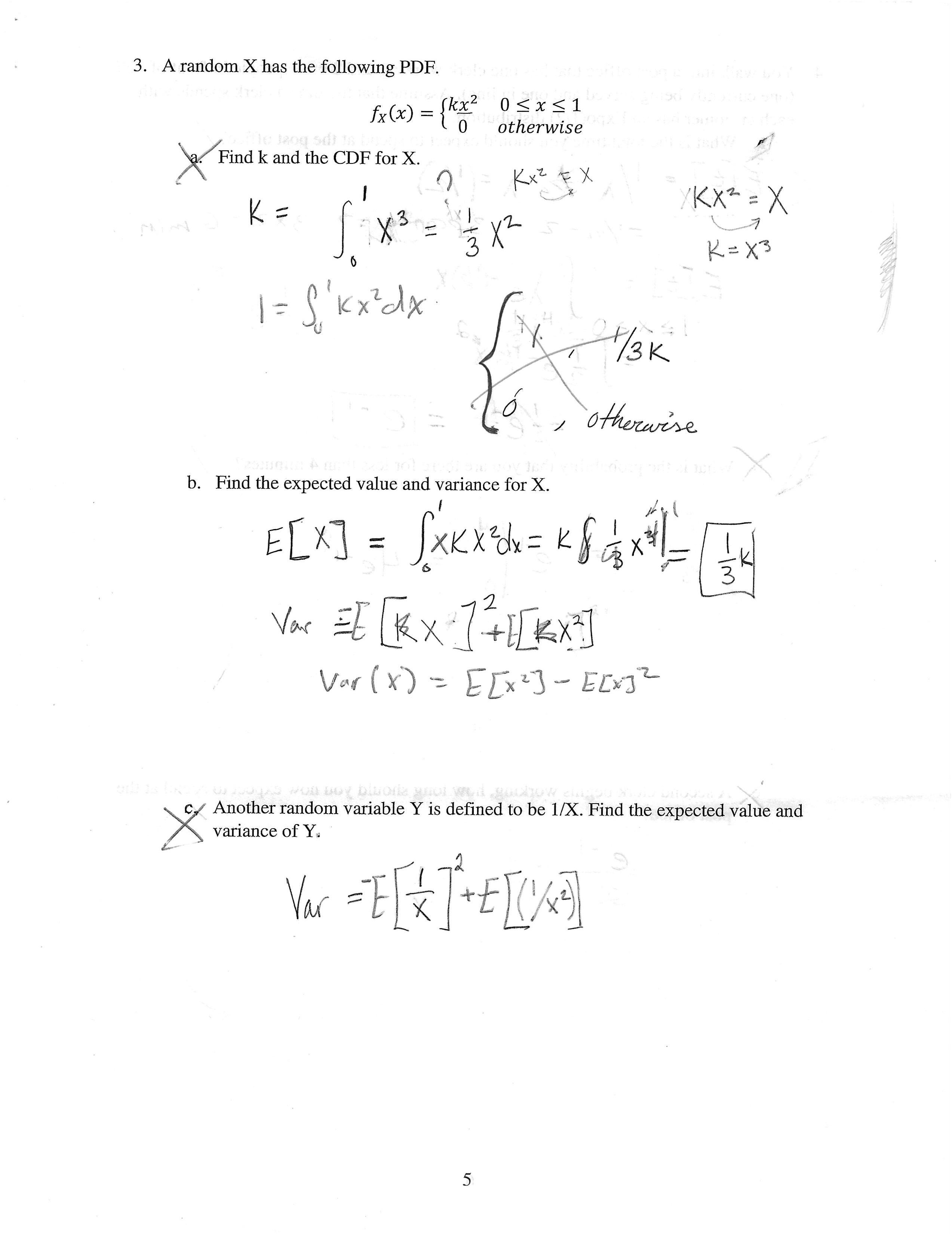Solved 3. A random X has the following PDF. fX(x)={k0x2 | Chegg.com