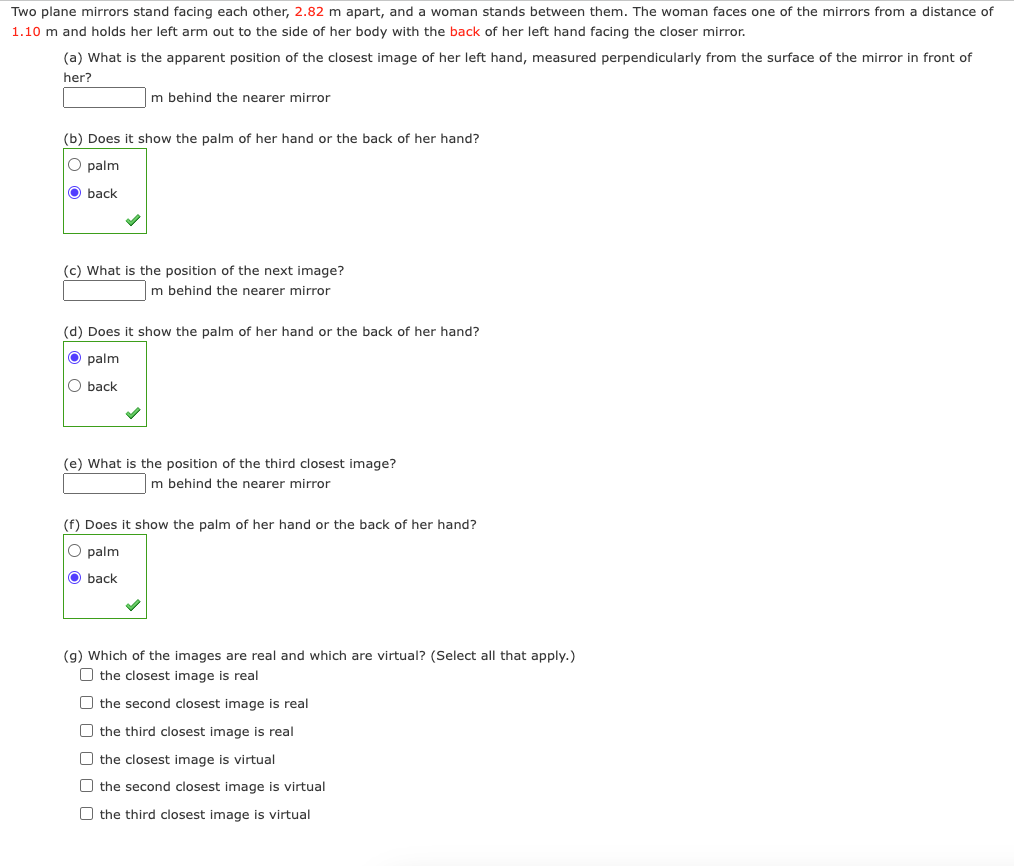 Solved plane mirrors stand facing each other, \\( 2.82 | Chegg.com