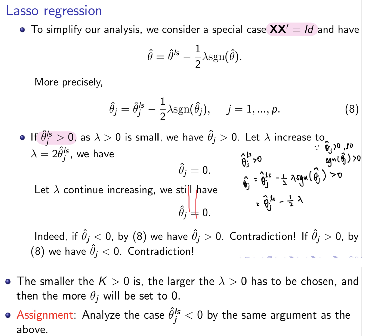 Solved Lasso regression To simplify our analysis, we | Chegg.com