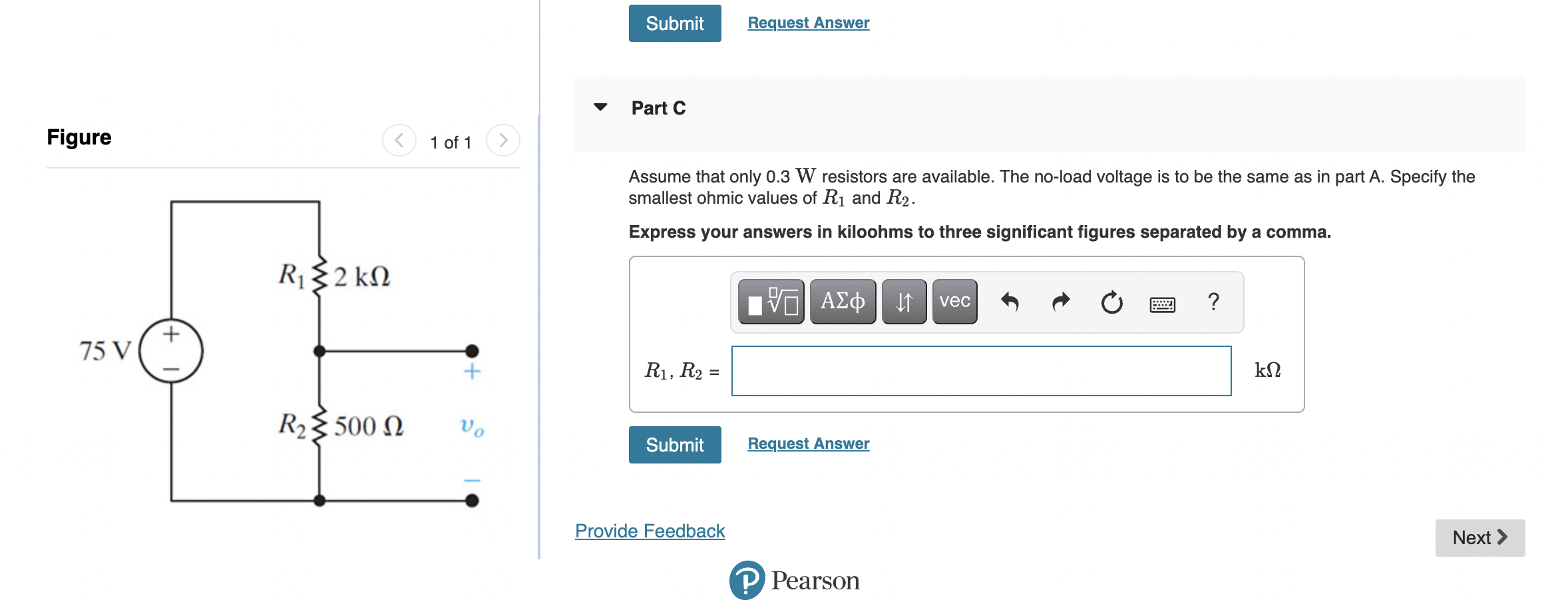 Solved Consider the voltage-divider circuit shown in Part A | Chegg.com