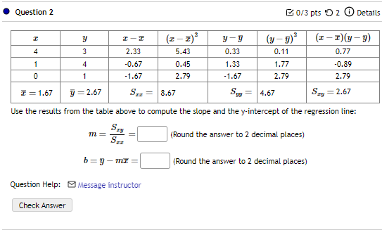 Solved Question 2 区 0/3 pts O2 () Details Use the results | Chegg.com