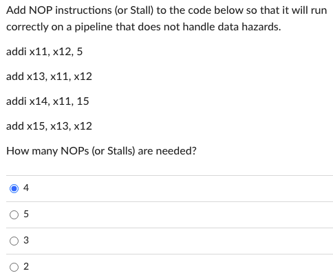 Solved Add NOP instructions (or Stall) to the code below so | Chegg.com