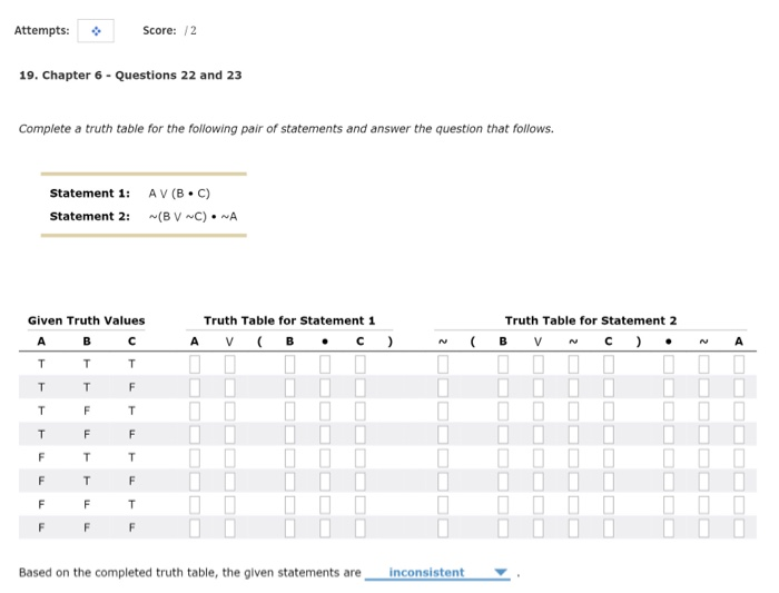 Solved Based on the completed truth table, the given | Chegg.com