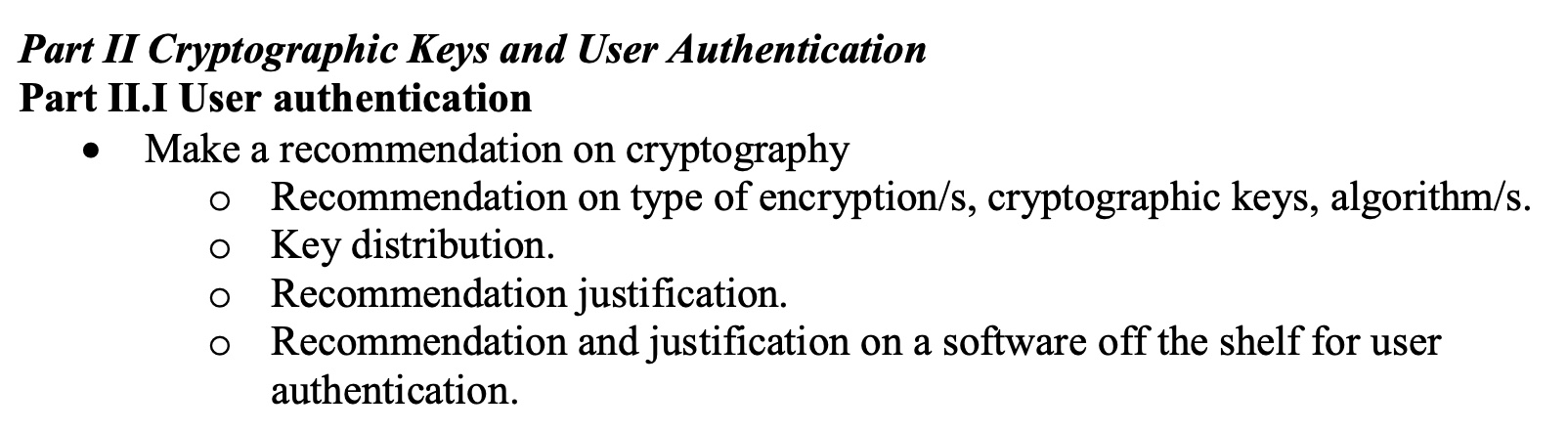 Solved O Part II Cryptographic Keys and User Authentication | Chegg.com