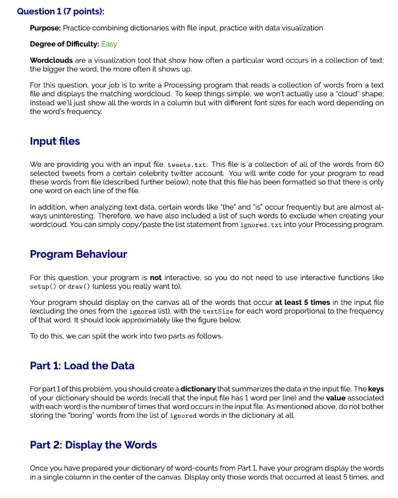 Solved Question 1 (7 points): Purpose: Practice combining | Chegg.com