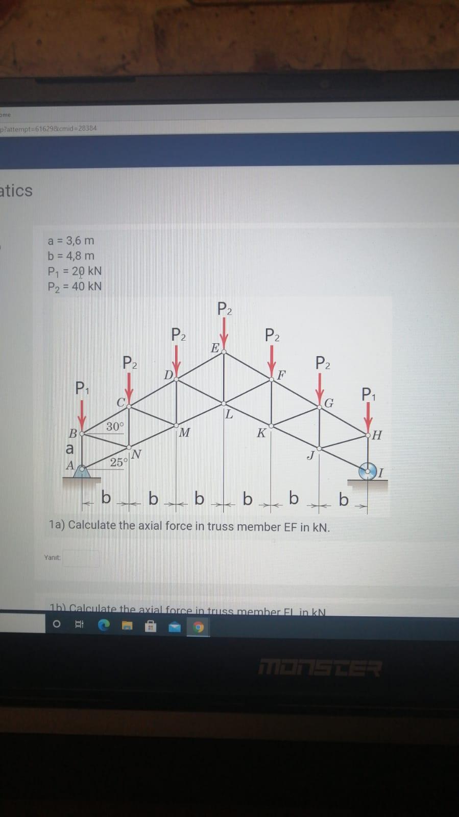 Solved ame prattempt=61629cmid=28384 atics a = 3,6 m b = 4,8 | Chegg.com