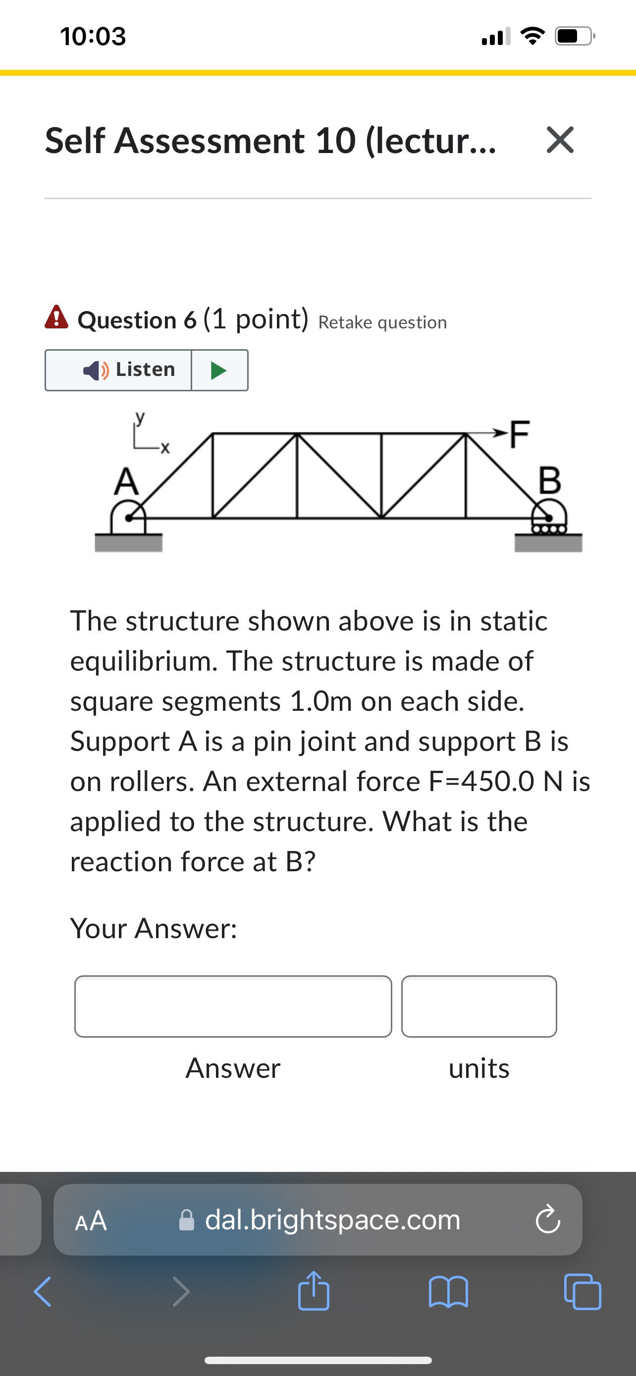 Question 6 (1 point) Retake question The structure | Chegg.com Question 6 (1 point) Retake question The structure | Chegg.com