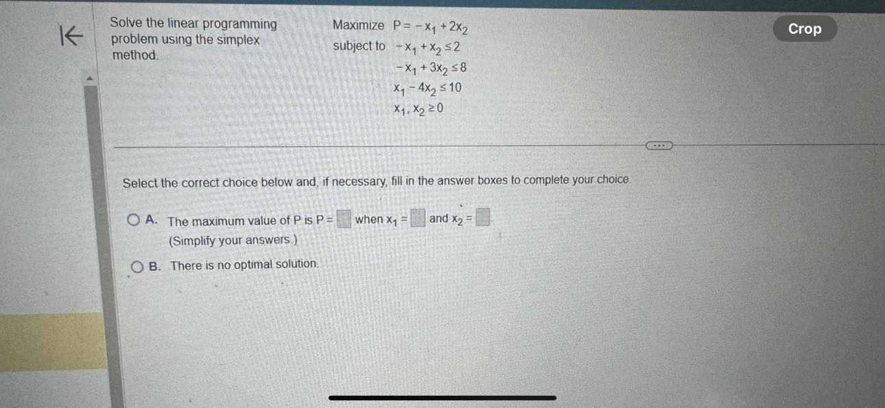 Solved Solve The Linear Programmingproblem Using The 3783