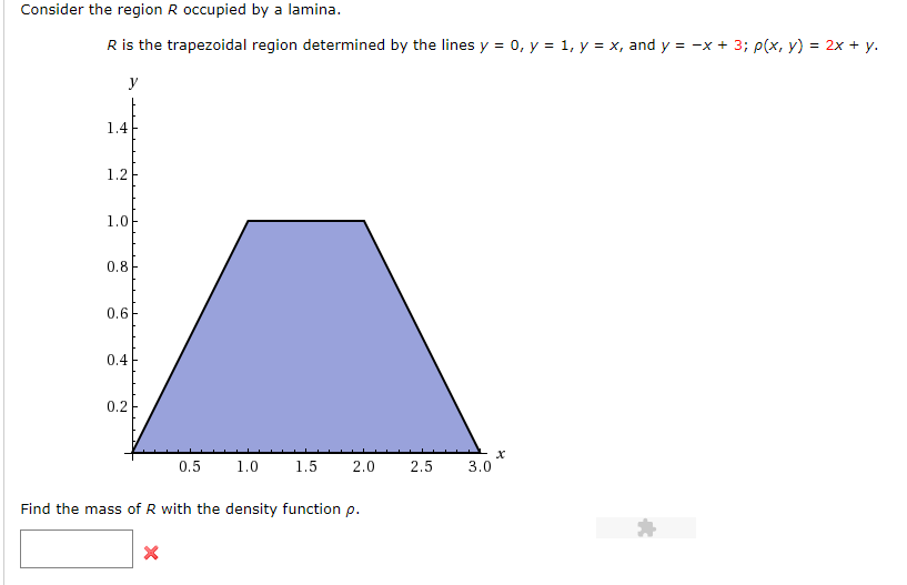 Solved Consider the region R occupied by a lamina. R is the | Chegg.com