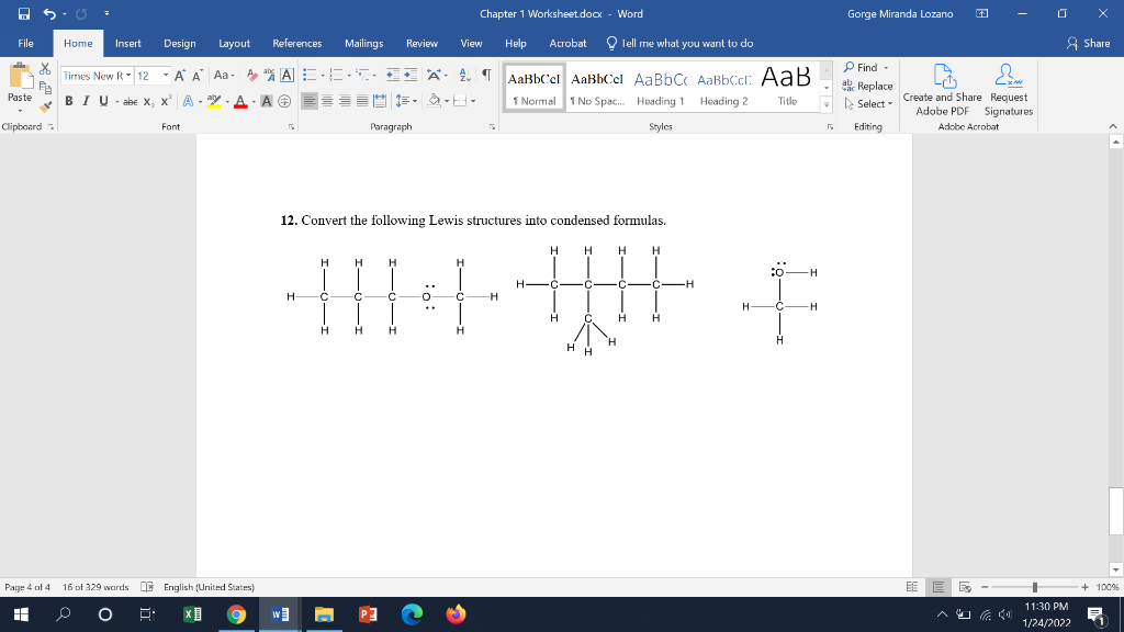 Solved Chapter 1 Worksheet.docx - Word Gorge Miranda Lozano | Chegg.com