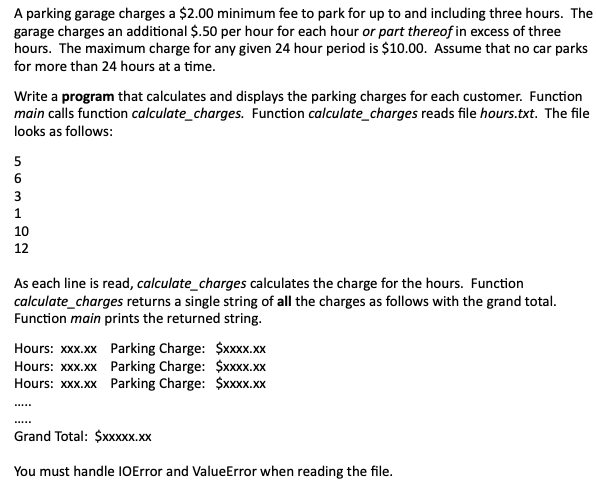Solved A parking garage charges a $2.00 minimum fee to park | Chegg.com