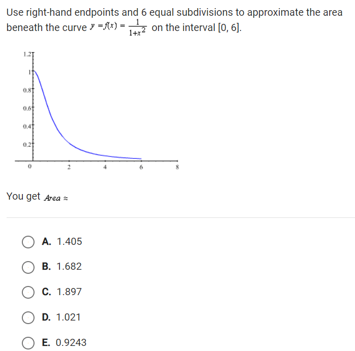 Solved Use right-hand endpoints and 6 equal subdivisions to | Chegg.com