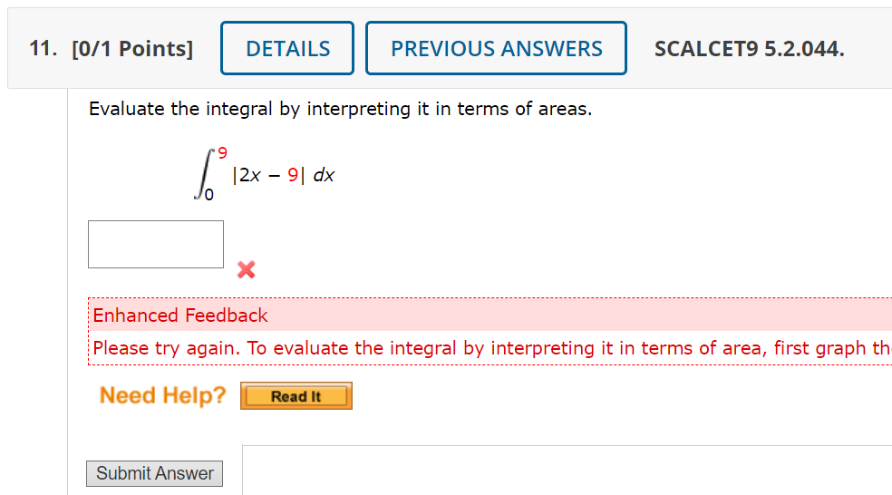 Solved 11. [0/1 Points] DETAILS PREVIOUS ANSWERS SCALCET9 | Chegg.com