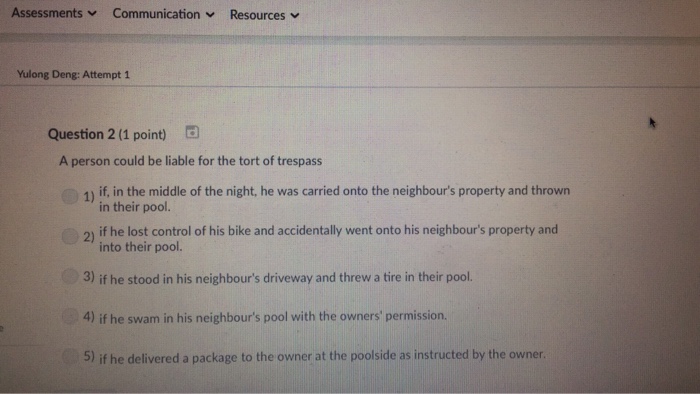 Solved Assessments Communication Resources Yulong Deng: | Chegg.com