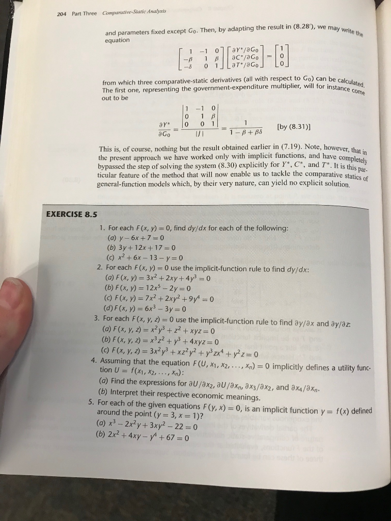 Solved 204 Part Three Comparative-Static Analysis and | Chegg.com