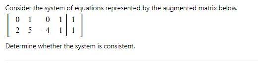 Solved Consider the system of equations represented by the | Chegg.com