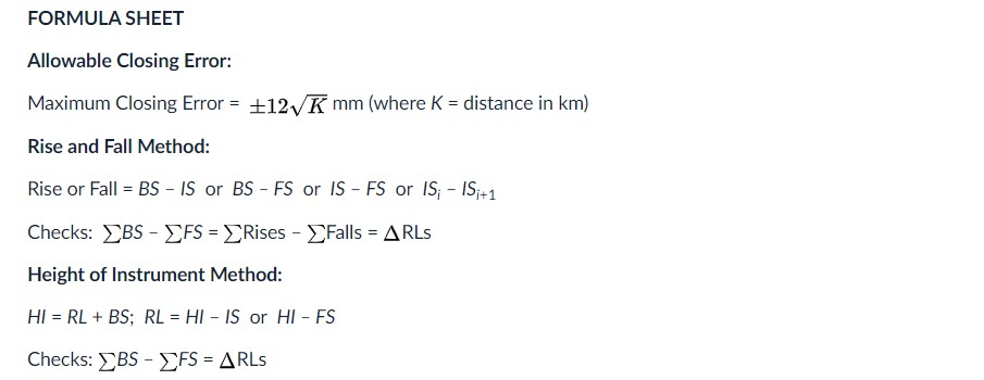 Solved FORMULA SHEET Allowable Closing Error: Maximum | Chegg.com
