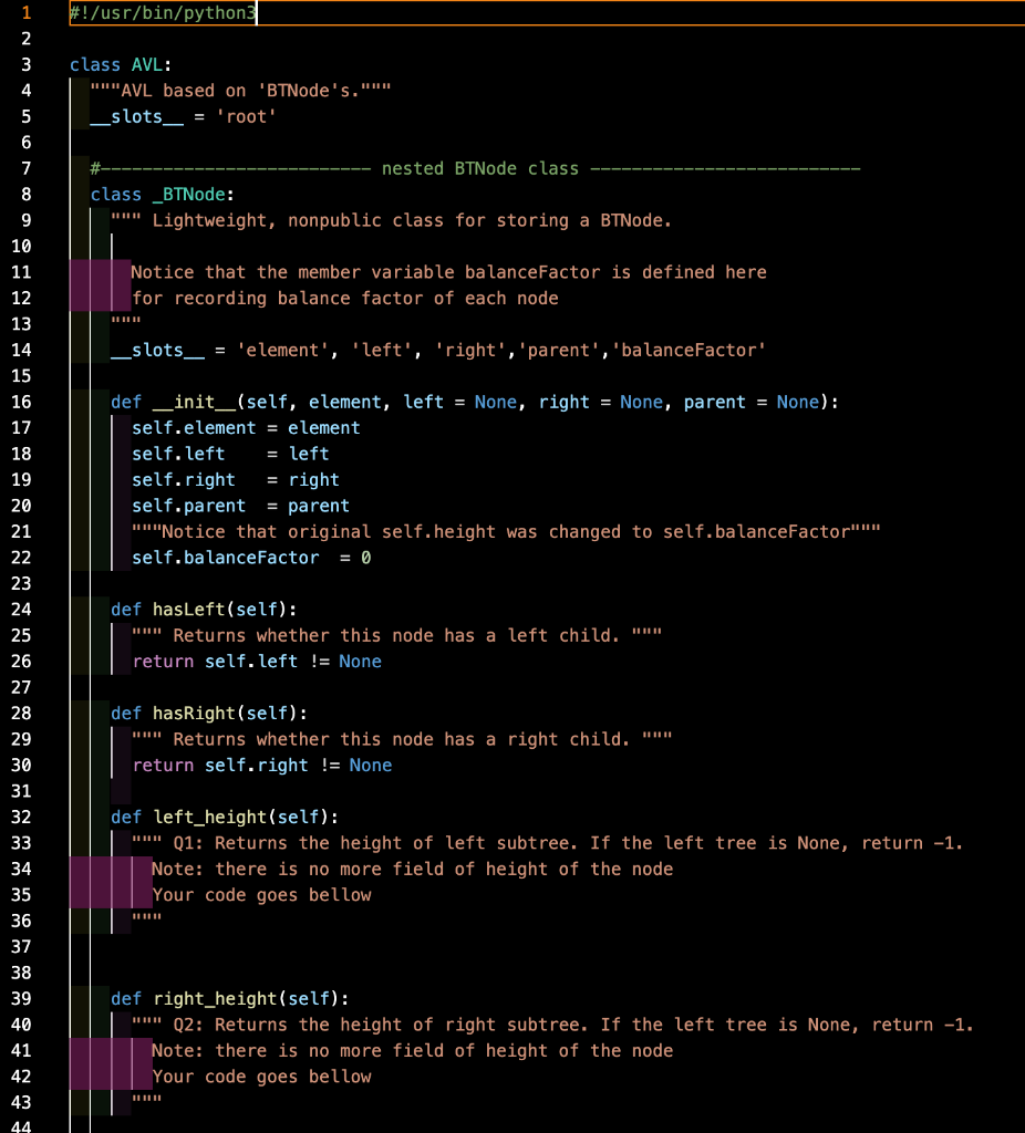 Solved In the AVL implementation form the textbook, each | Chegg.com