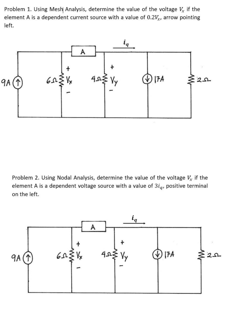 Solved Problem 1. Using Mesh| Analysis, determine the value | Chegg.com