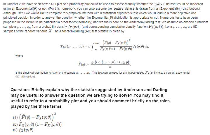 In Chapter 2 we have seen how a QQ plot or a | Chegg.com